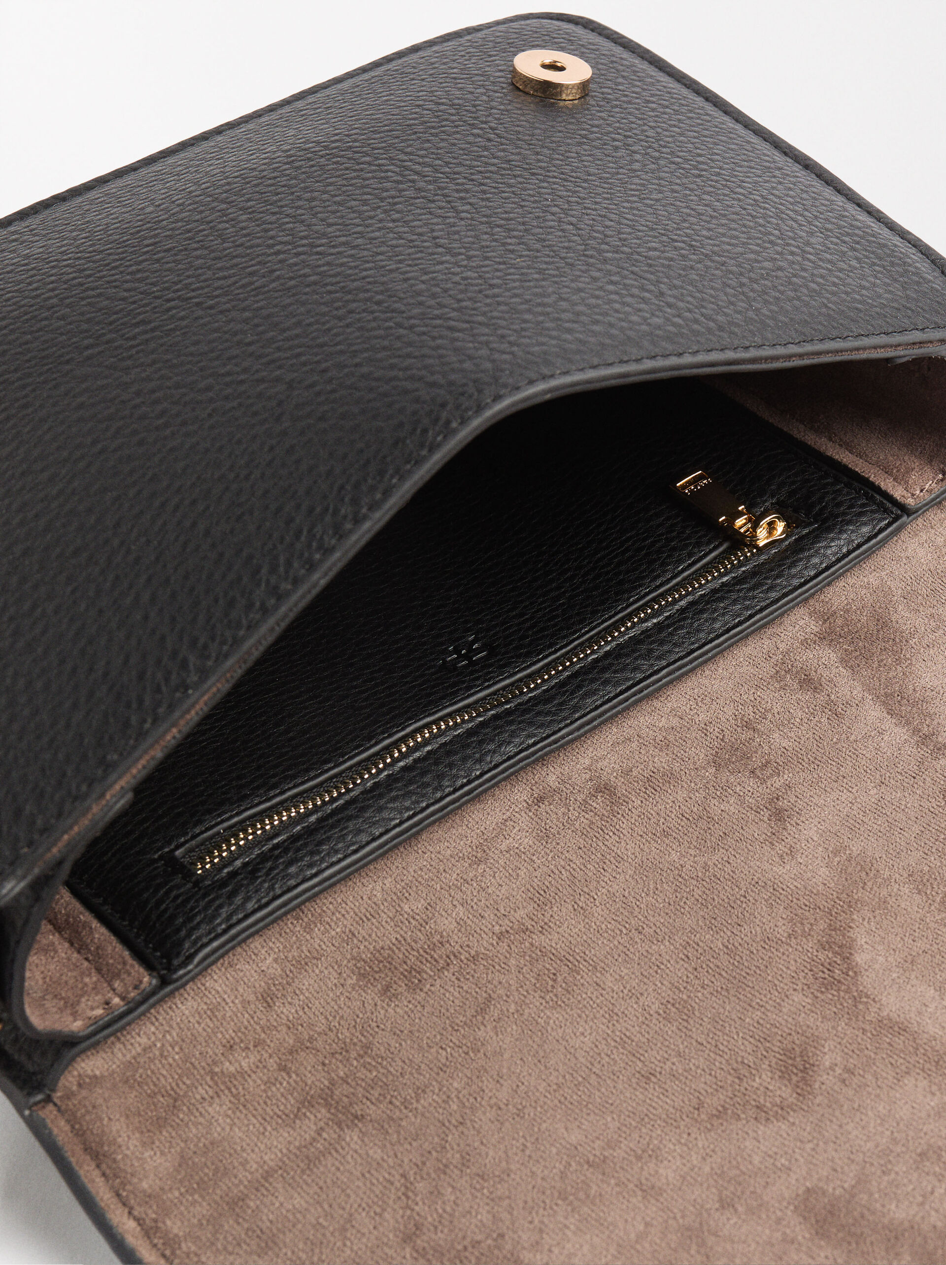 Mala De Ombro Com Fecho De Aba Preto | Parfois