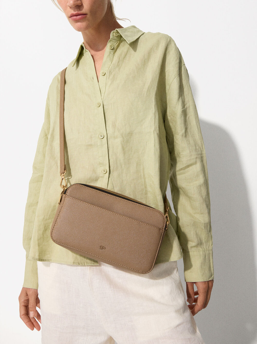 Mala Tiracolo Com Duplo Fecho Preto | Parfois