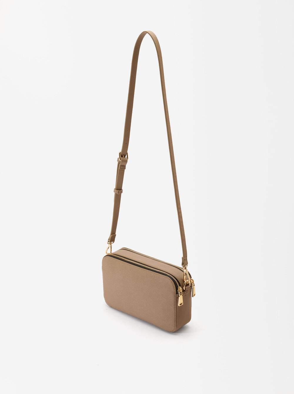 Mala Tiracolo Com Duplo Fecho Preto | Parfois