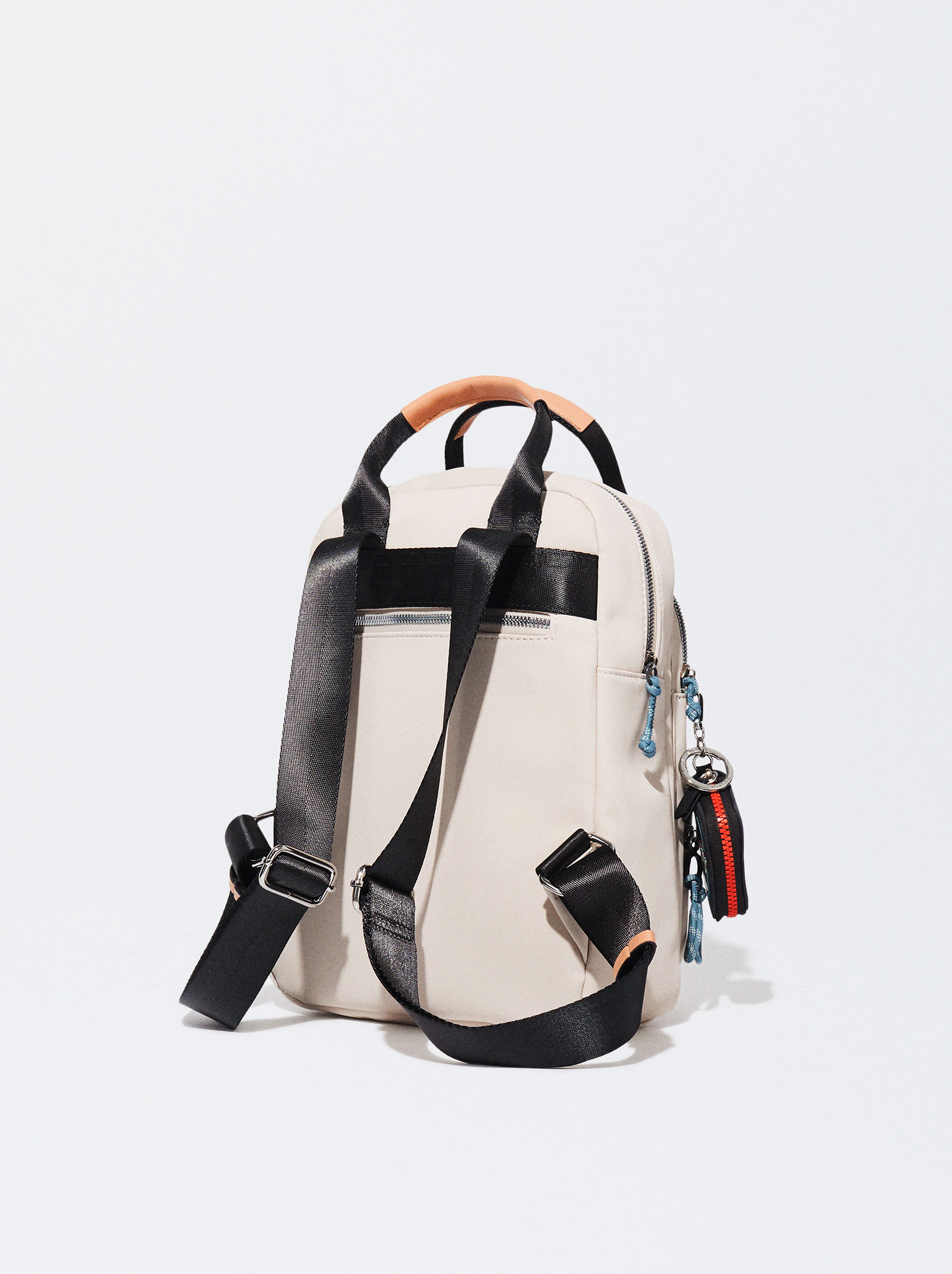 Nylon-Effect Backpack For 13” Laptop Grey | Parfois