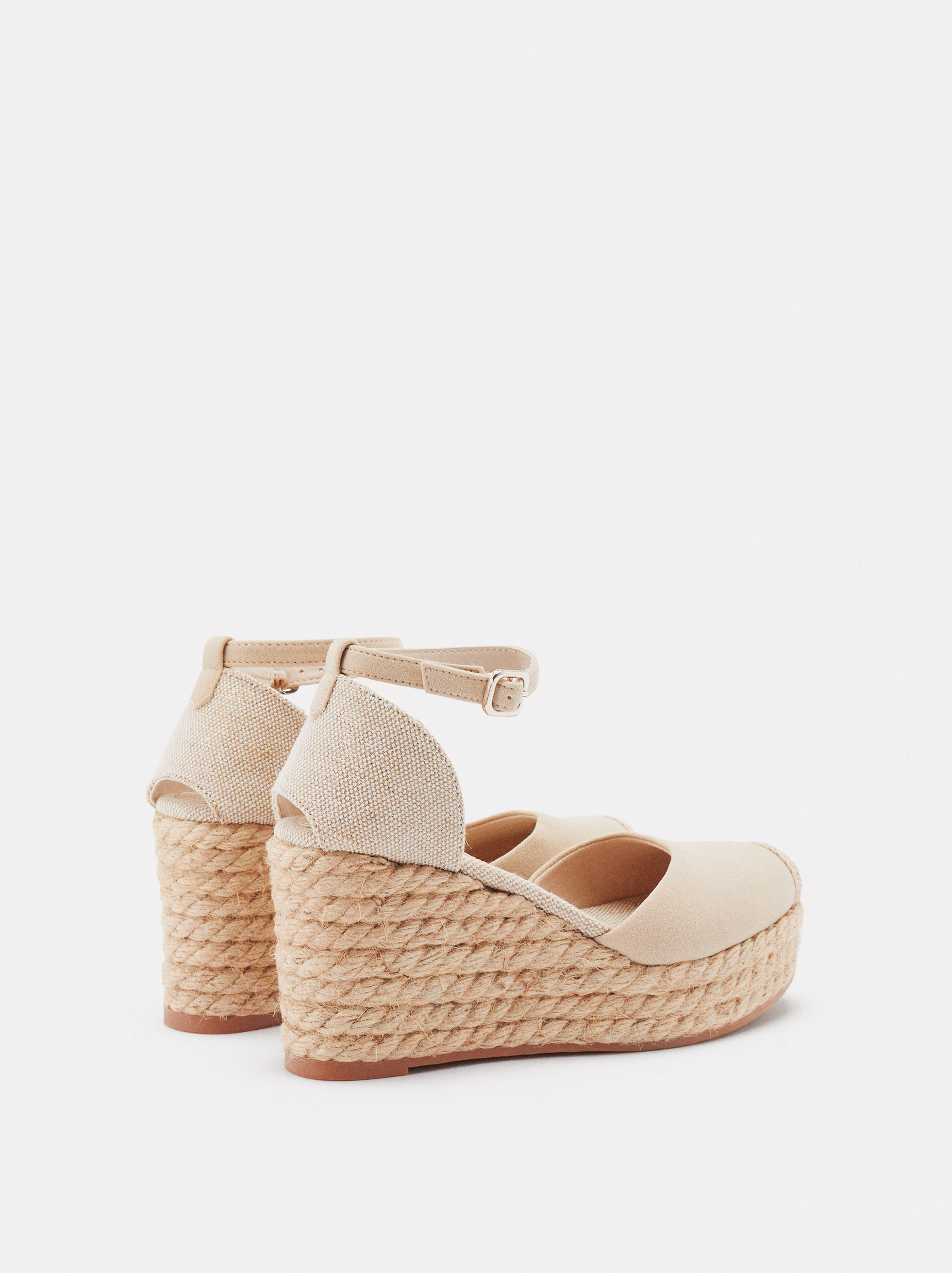 Online Exclusive - Wedges With Ankle Strap Ecru | Parfois