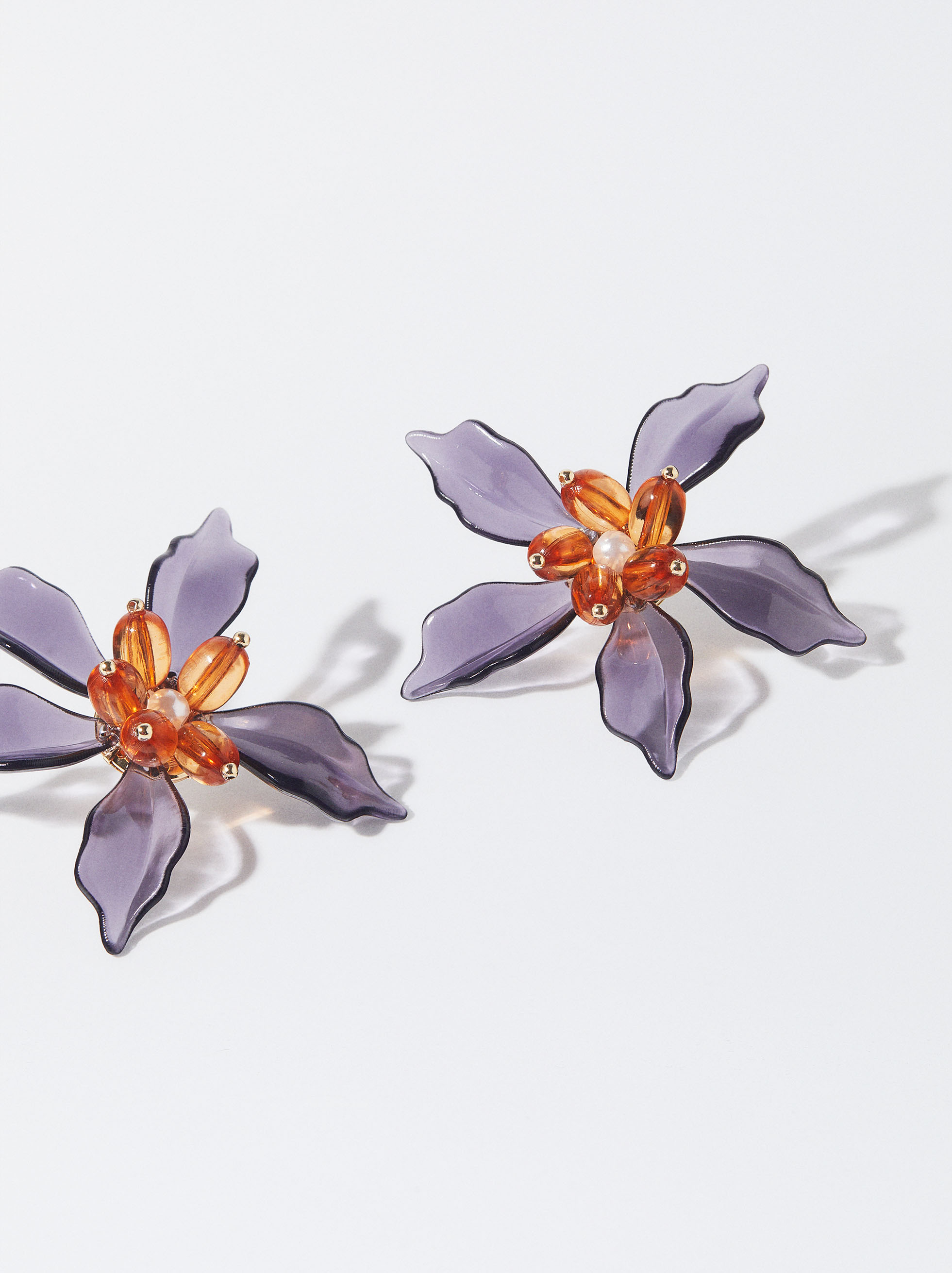 Boucles D’Oreille Fleur - Pourpre - Femme - Boucles d'Oreilles ...