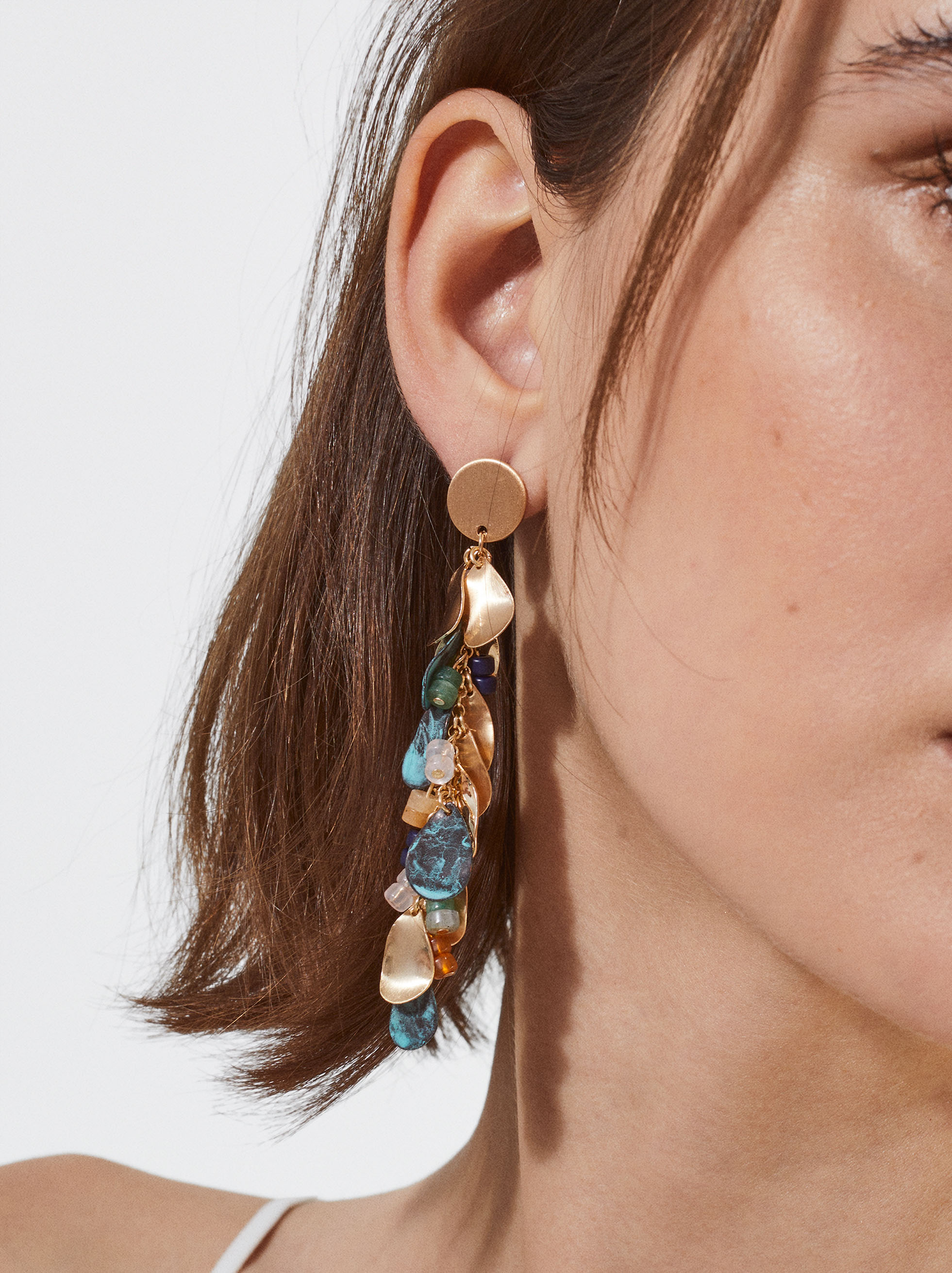 Pendientes Dorados Con Piedras Multicolor | Parfois