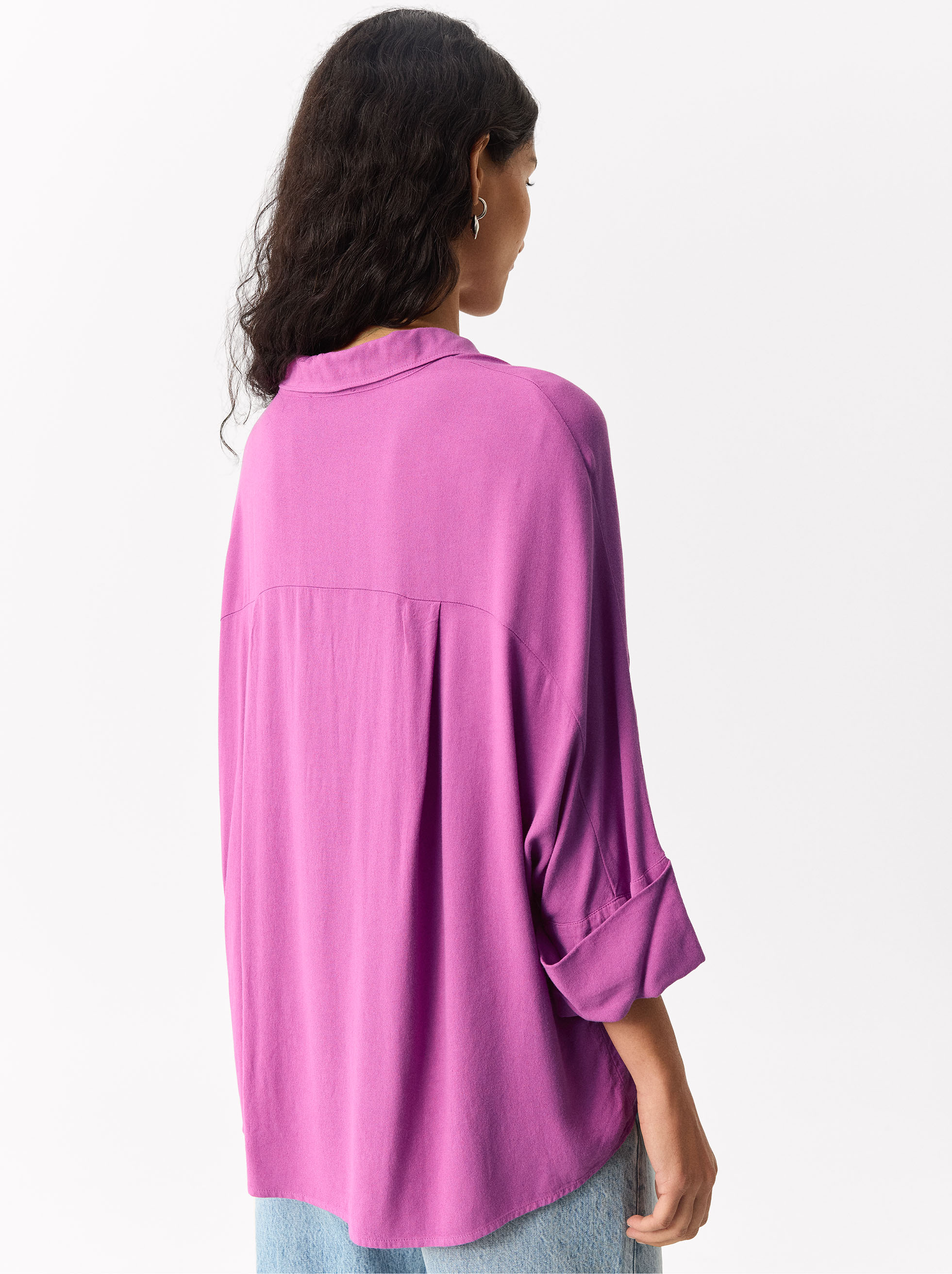 Flowing Shirt With Buttons Blue | Parfois