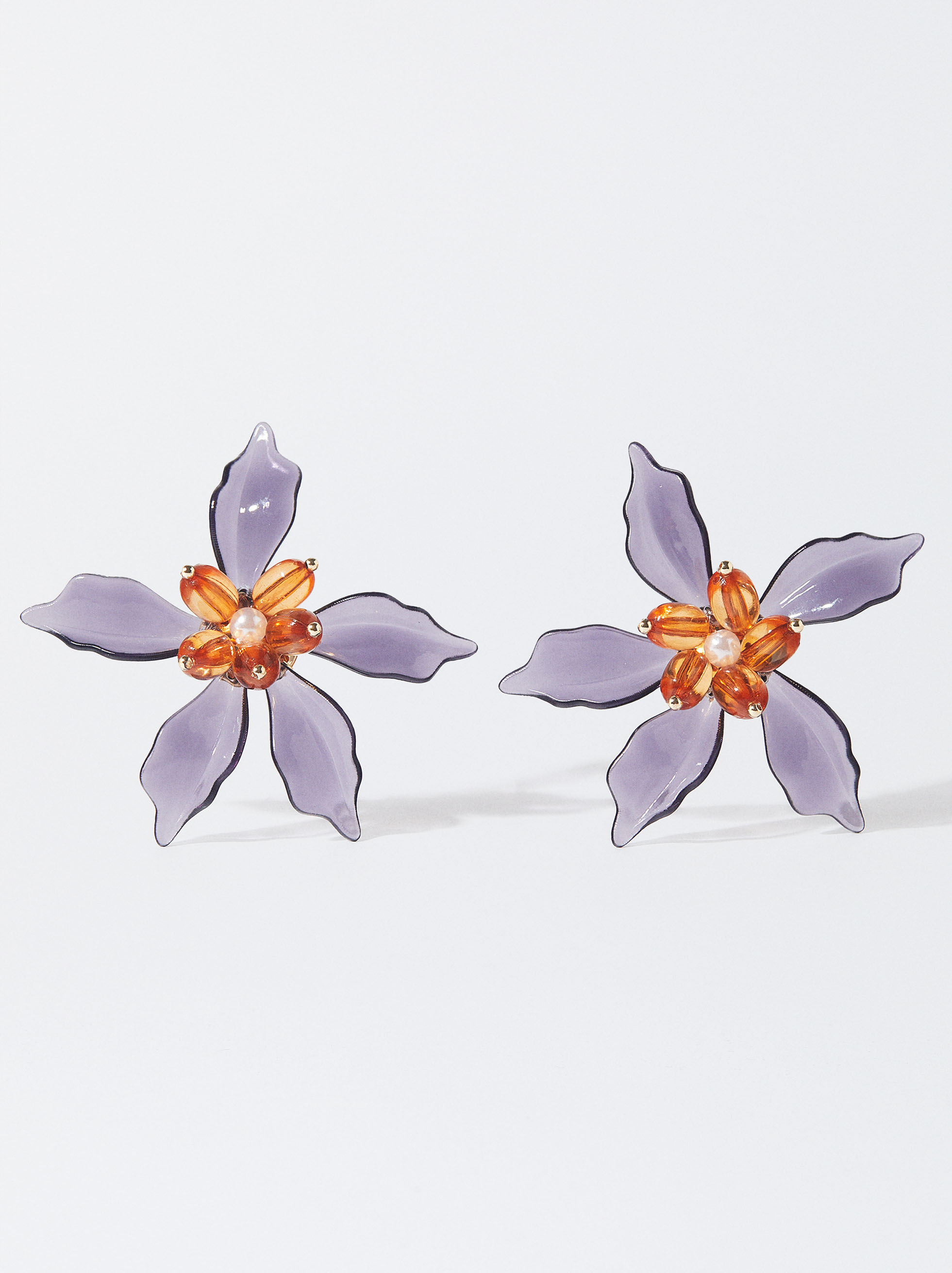 Boucles D’Oreille Fleur - Pourpre - Femme - Boucles d'Oreilles ...