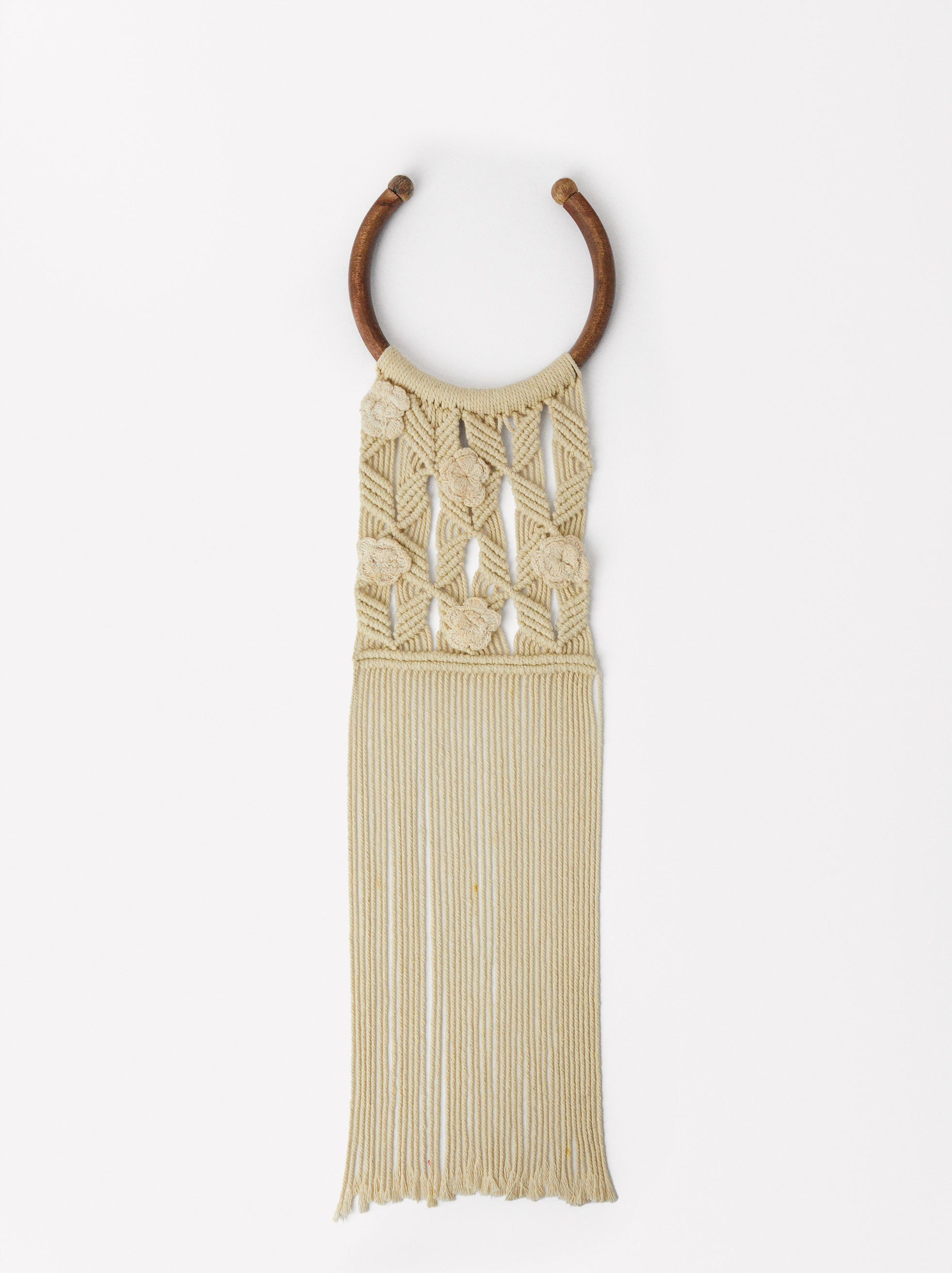 Online Exclusive - Crochet Wooden Necklace Beige | Parfois