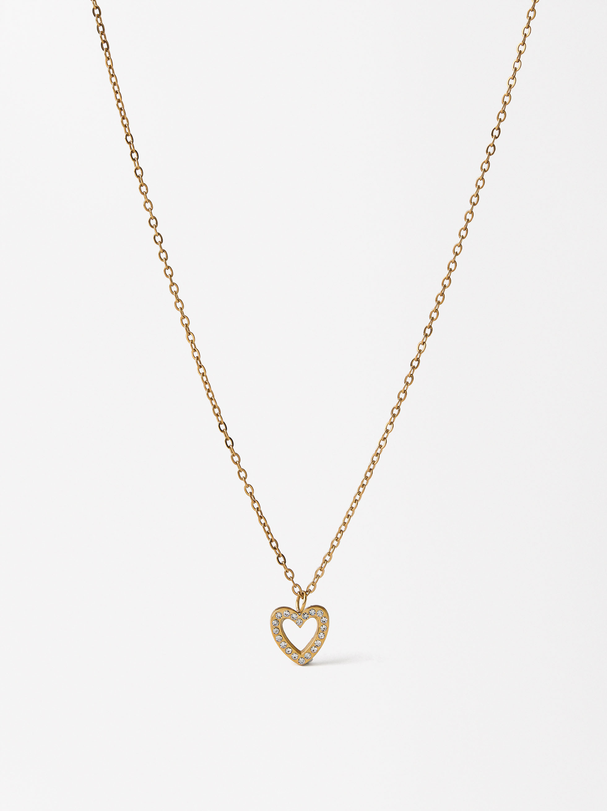 Heart Necklace - Stainless Steel Golden | Parfois
