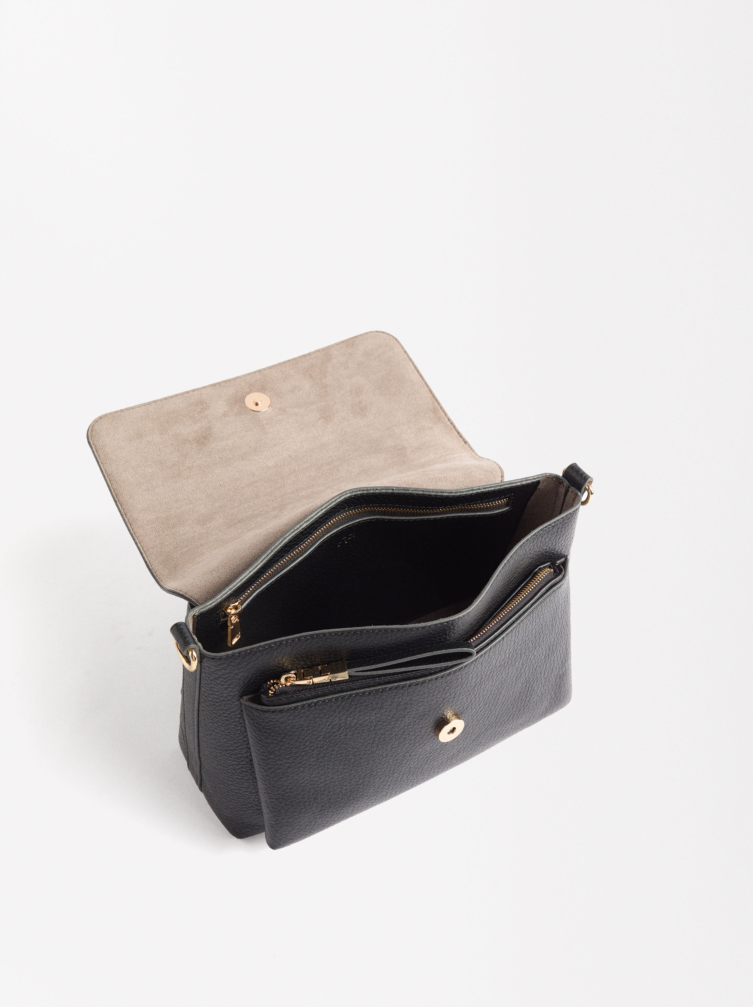 Mala tiracolo com fecho de aba Preto | Parfois