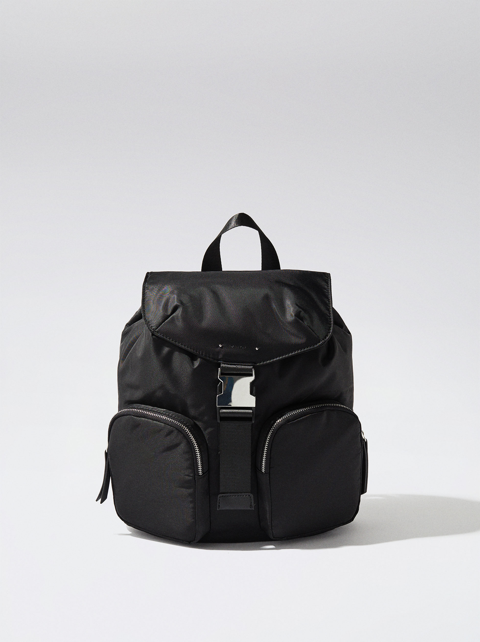 Nylon Backpack - Black - Woman - Backpacks - parfois.com