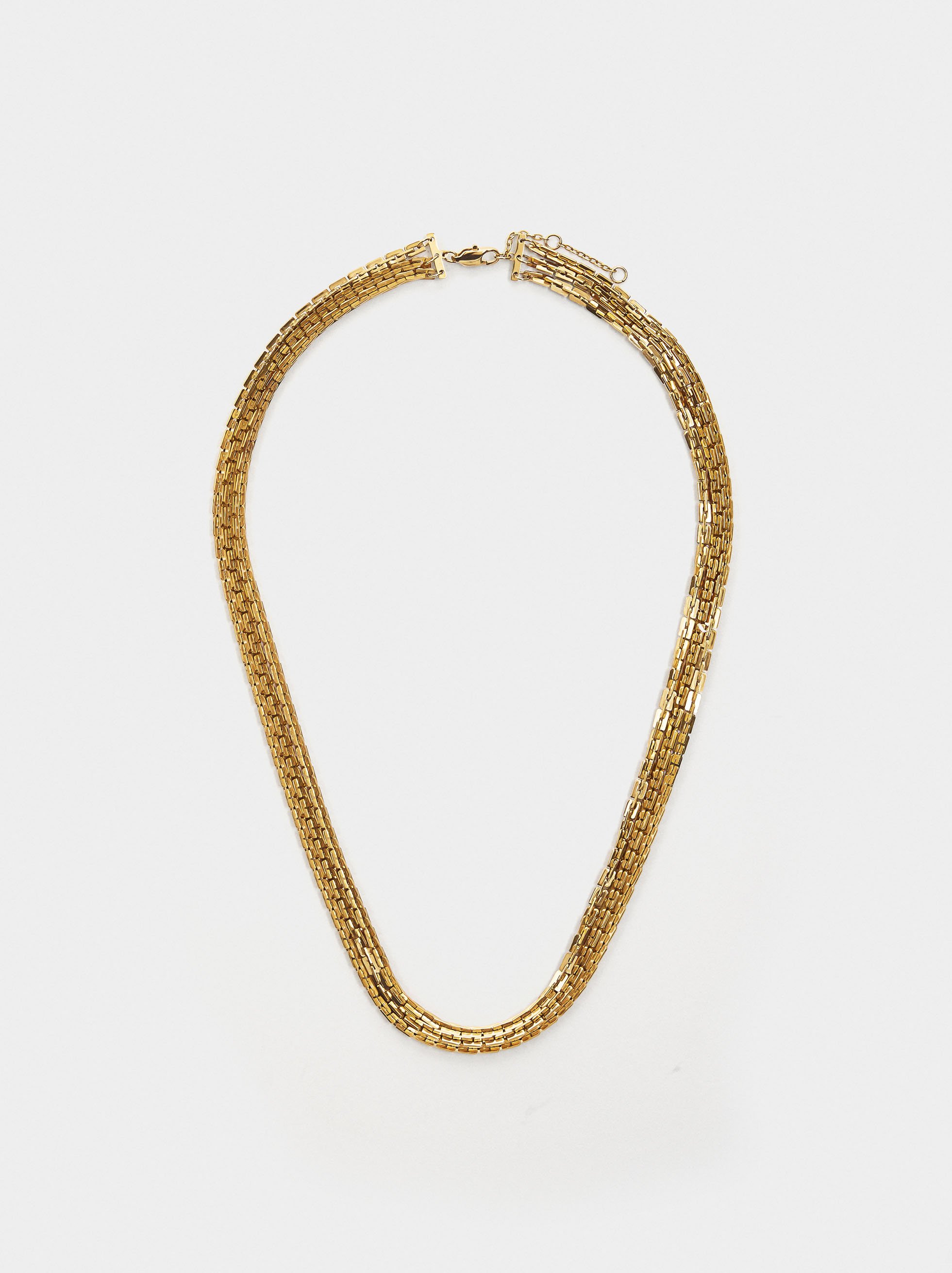 Short multi-collar rectangles – stainless steel Golden | Parfois