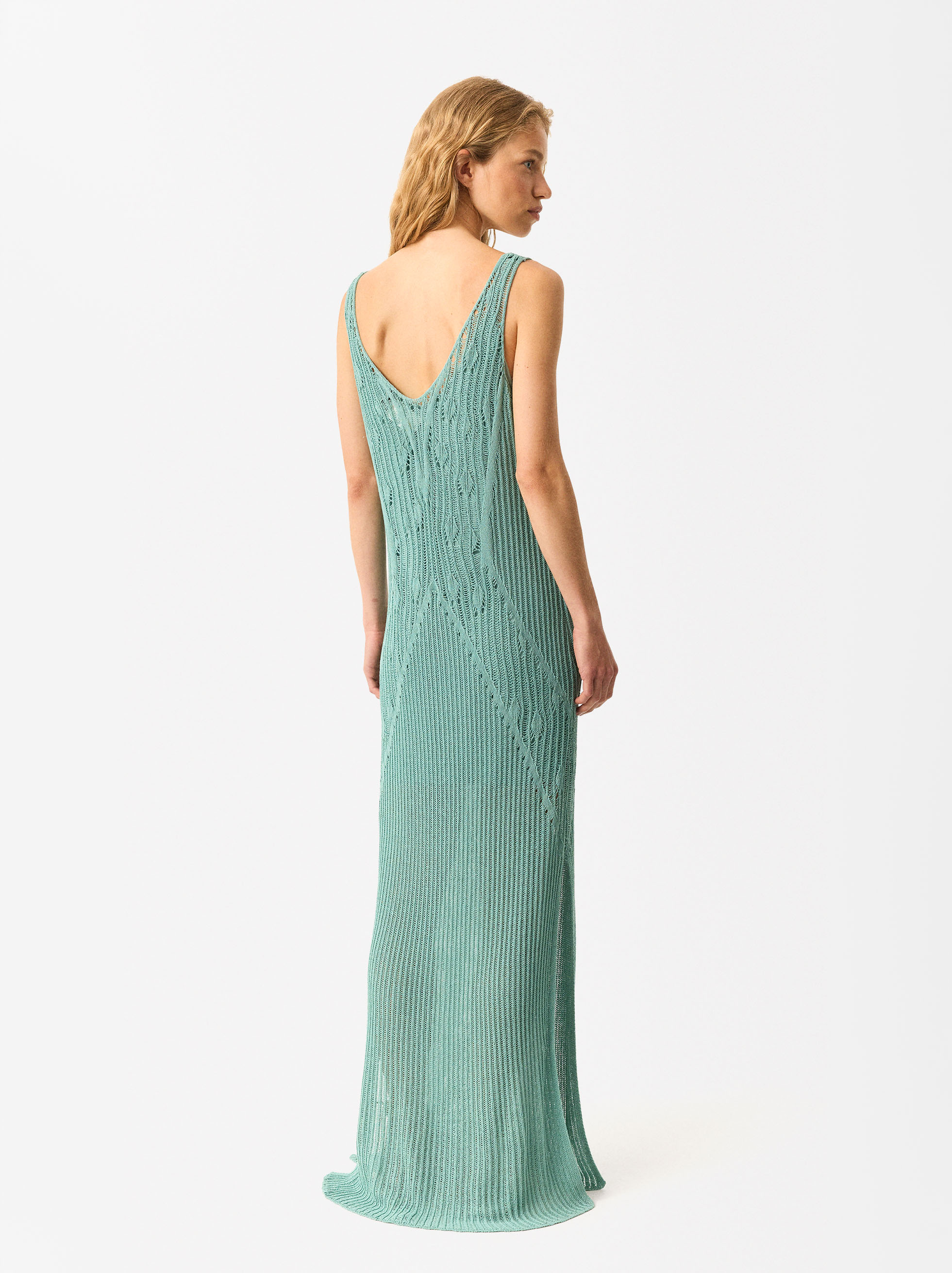 Online Exclusive - Robe Longue En Maille Vert | Parfois
