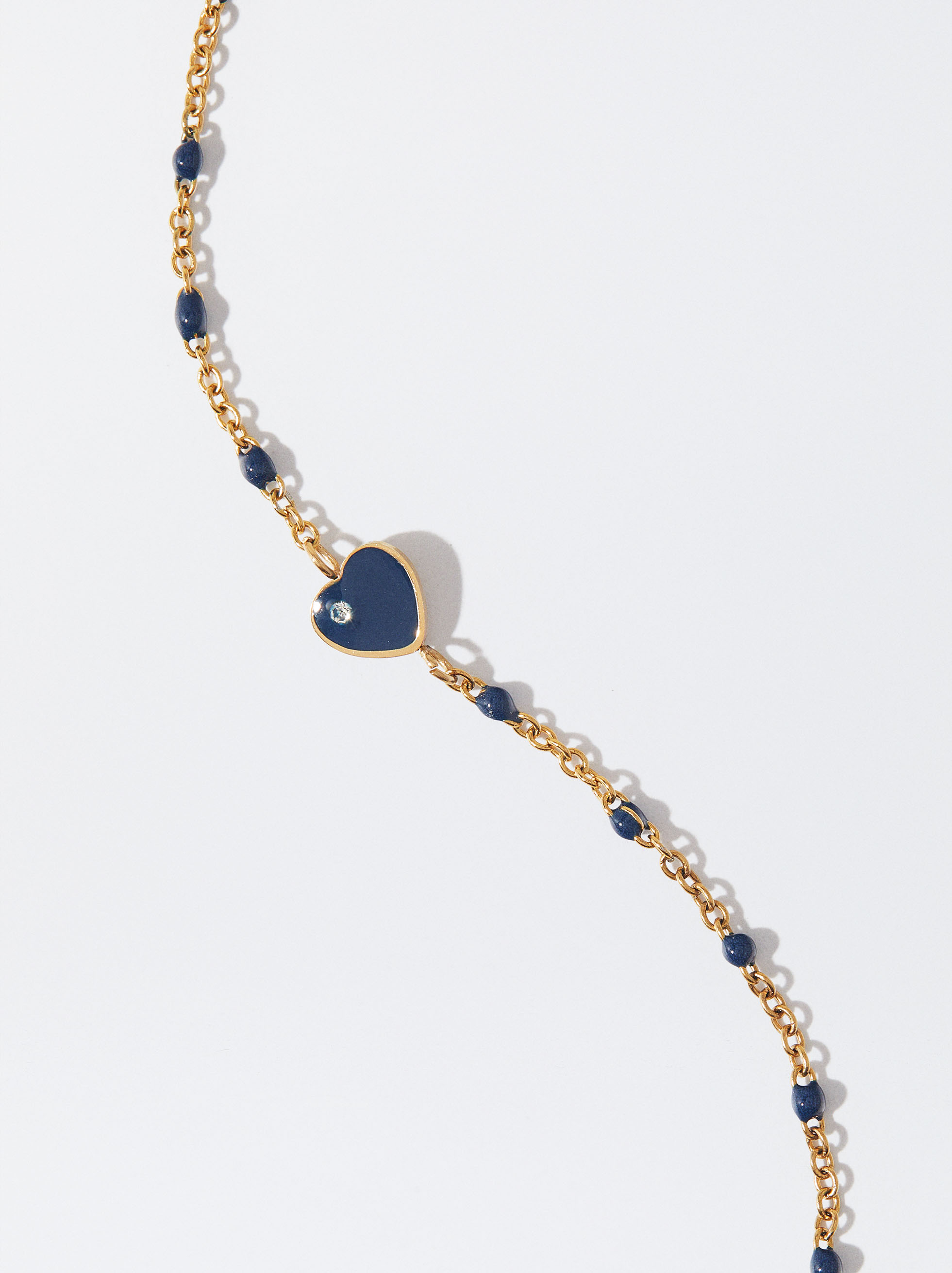 Bracelet En Acier Avec Cœur - Bleu - Femme - Bracelets - parfois.com